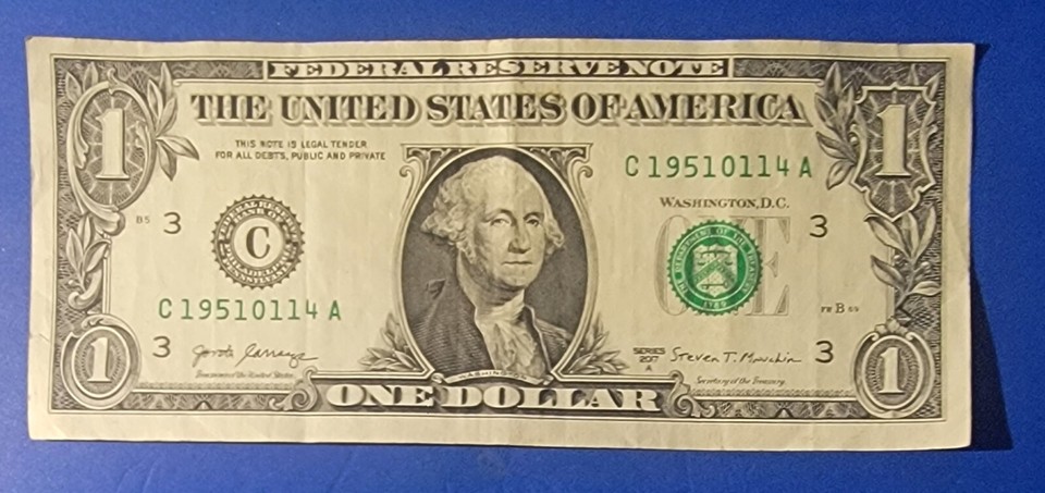 fancy serial number 2017A One Dollar Note BIRTHDAY OR ANNIVERSADY JAN ...