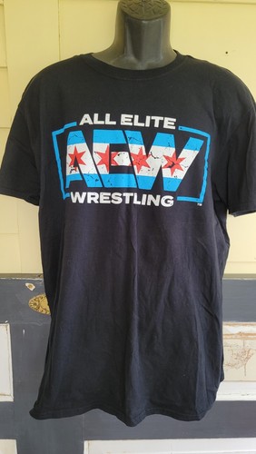 AEW All Elite Wrestling Logo Black Men’s Large Graphic T Shirt CM Punk ...
