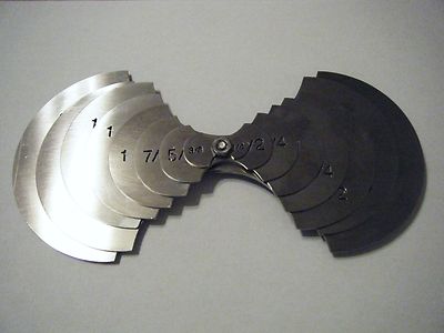 Davis-large radius gage set -16 sizes--1/4" to 2 1/8" by 1/8" | eBay
