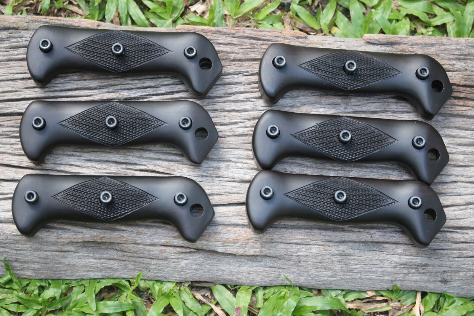 Wood Knives Handles Becker for KA-BAR BK2 -12, 22, 32 Diamond Checkered ...