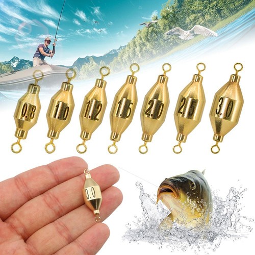 Sharped Line Sinkers Brass Sinker Copper Fishing Lead fall Hook ...