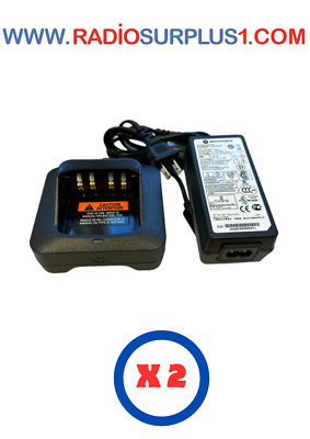 2 x Motorola PMPN4576 PMPN4527 Impres2 Single charger+PSU XPR3500/7550e ...
