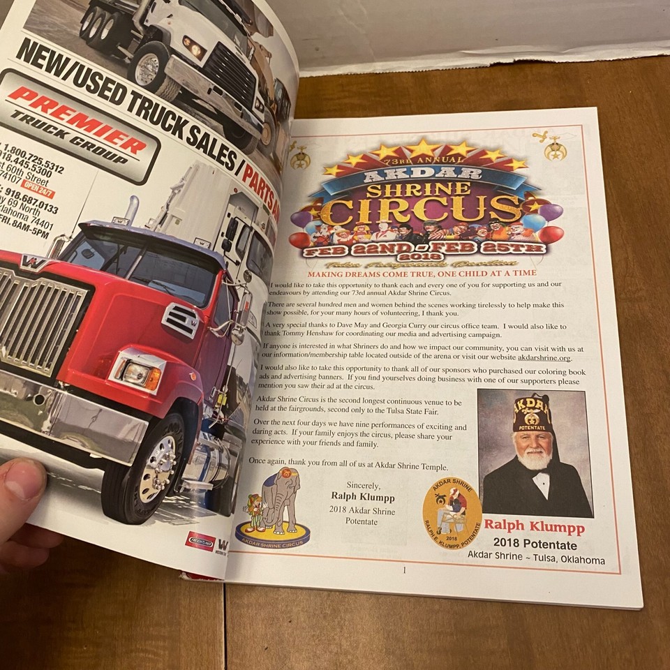 Akdar Shrine Circus 73rd Annual Feb 22nd-25th 2018 Coloring Book ...