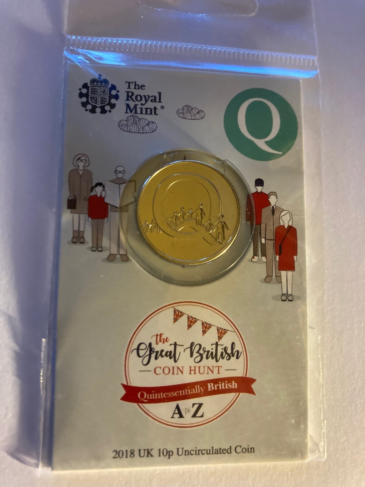 2018 Q QUEUING 10p A -Z Alphabet LETTER UNCIRCULATED CARDED SEALED COIN ...