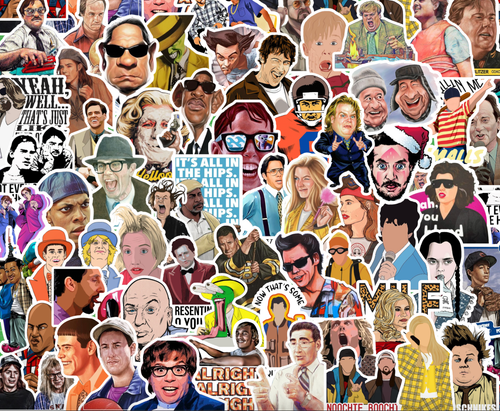 25/50 90's Comedies Sticker Pack - Waterproof Vinyl - Movie Sandler Jim ...
