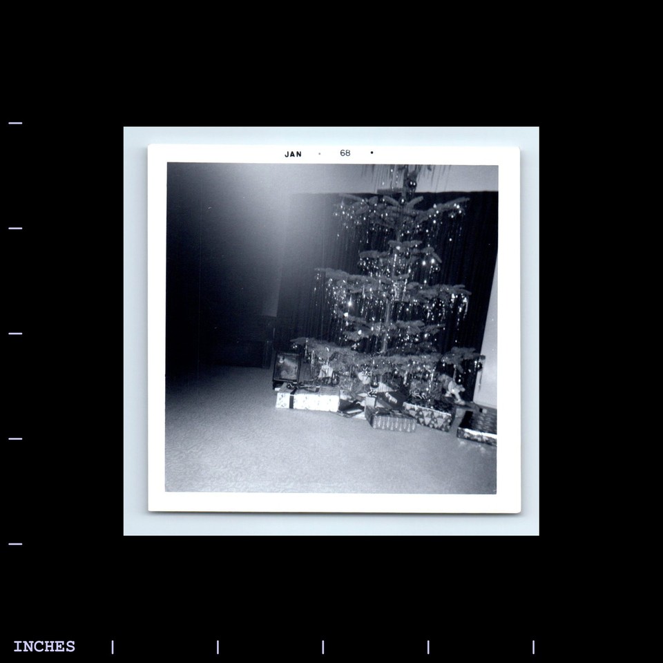 Old Vintage Square Photo ABSTRACT FINGER IN FRAME CHRISTMAS TREE ...