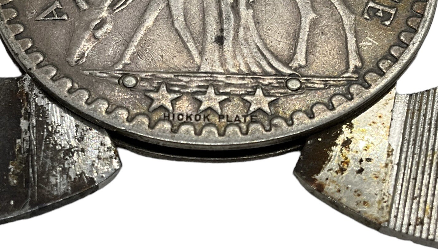 Hickok Coin Style Knife 2 Bladed Made US Hickok Plate Toi Une Vil ...