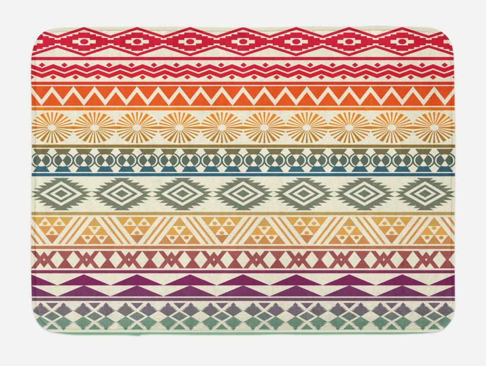 Aztec Bath Mat for Bathroom Home Decor Plush Non-Slip Mat 29.5" X 17.5 ...