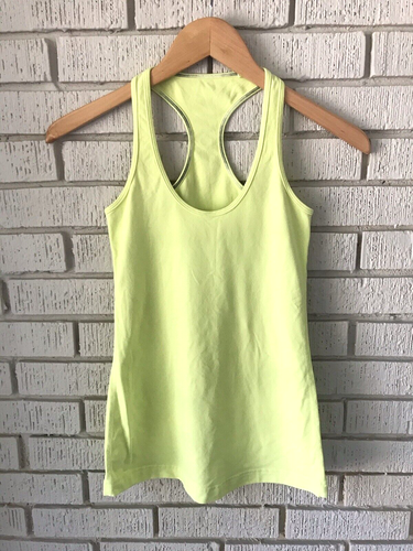LULULEMON Womens Racerback Tank Top Neon Yellow Green Size 2 Athleisure ...