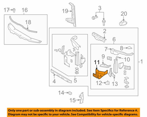 53212-60190 Toyota Support, radiator, lh 5321260190, New Genuine OEM ...