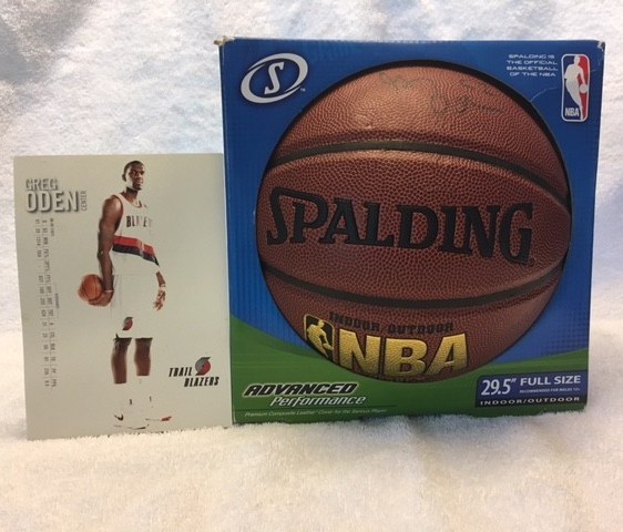 Greg Oden Signed Spalding Basketball #52 Portland Trail Blazers ...