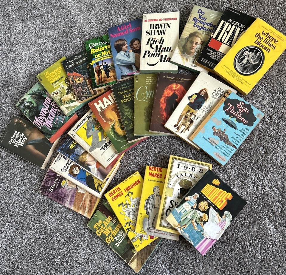 Book Lot of 25 Vintage Paperback Books / Mixed Genres Crime Thriller ...