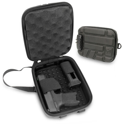 CM Locking Gun Case Fits 9mm Pistols with Extra Mag , Lock Zipper and ...