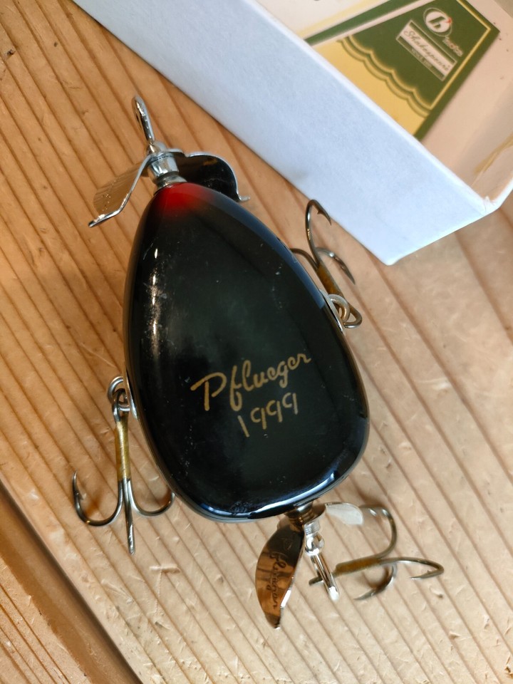 PFLUEGER KENT FLOATER Kent Frog #BLACK ENAMEL Famous Bait 1999 Fishing ...