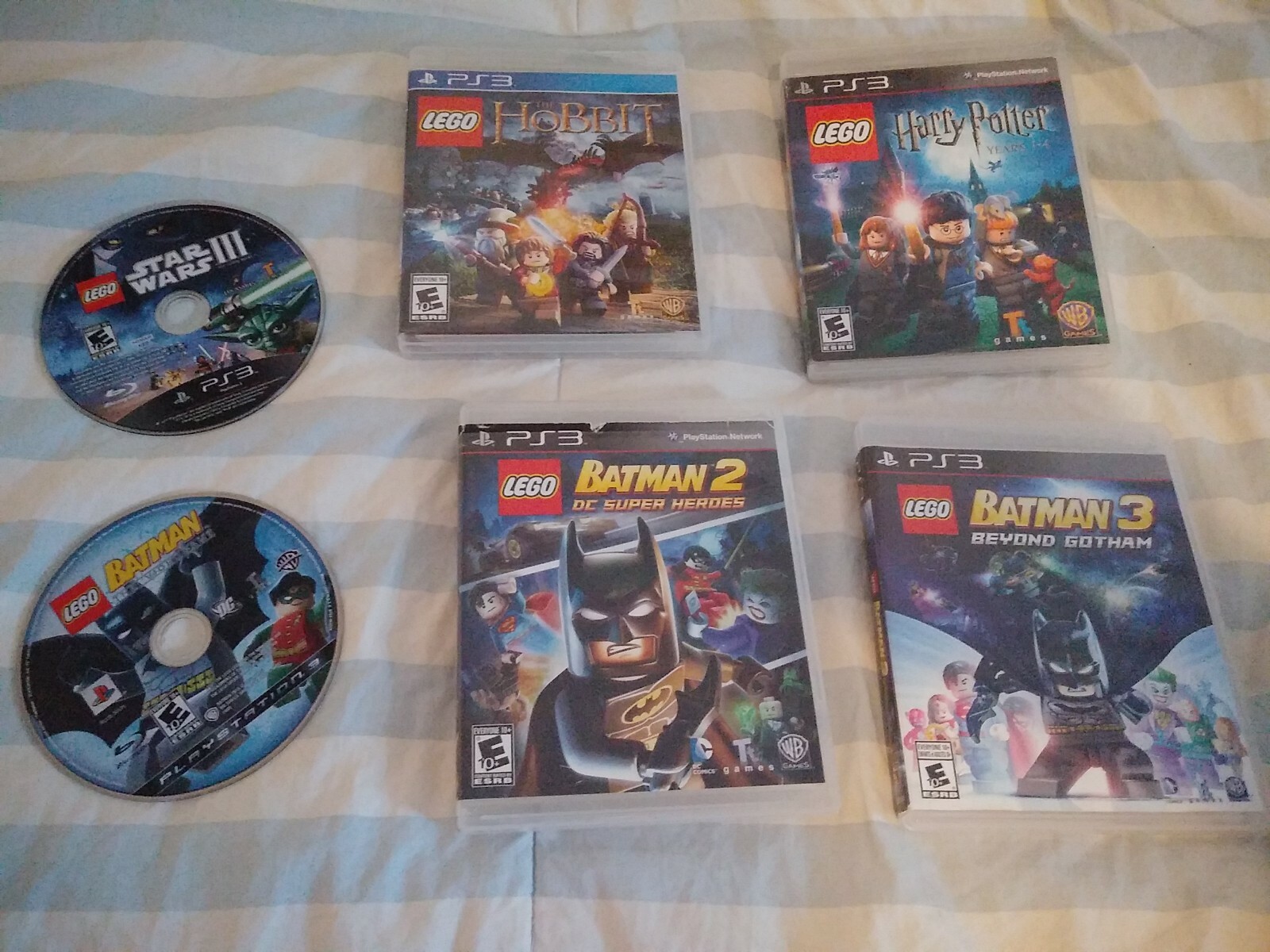 Sony PS3, Lego Games Lot Of 6 Batman 1, 2, 3 Star Wars III, Hobbit ...