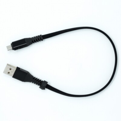 System-S USB A plug to Micro USB plug cable flat cable 32 cm in black ...