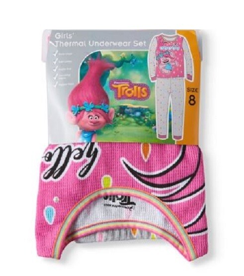 Trolls Girls' thermal 2-Piece underwear set - size 8 - | eBay