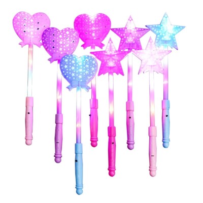 LED Heart Wands Flashing light up Magic stick Multi Color Flashing 12 ...