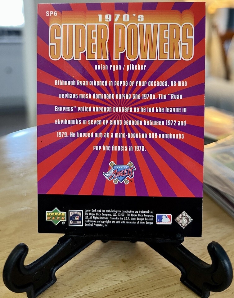 2001 Nolan Ryan UD Decade 1970’s Baseball Super Powers California ...