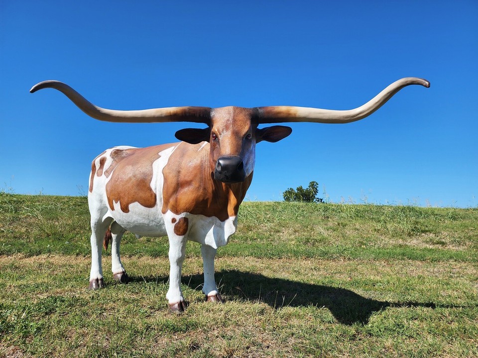 Texas Longhorn Bull Life Size Statue 10 FT Indoor Outdoor Museum ...