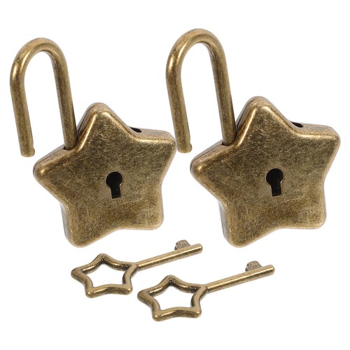 2 Sets Luggage Lock Suitcase Locks Small Metal Padlock Star Shaped Mini ...