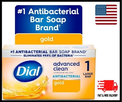 Dial Antibacterial Deodorant Bar Soap, Advanced Clean, Gold, 4 oz, 1 ...