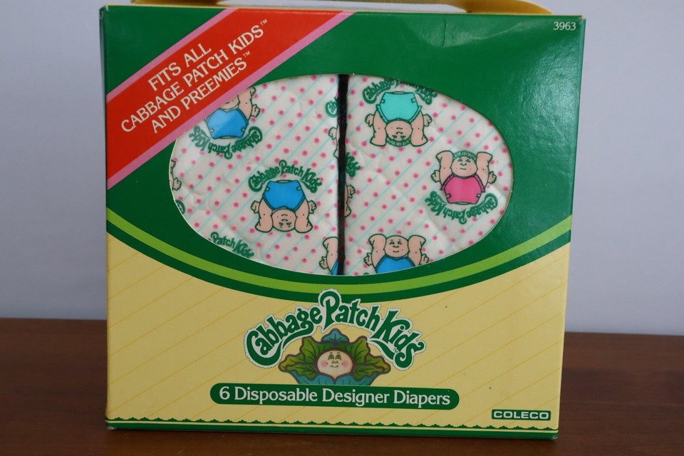 Vintage 1984 Coleco Cabbage Patch Kids 6 Disposable Diapers NEW in Package | eBay