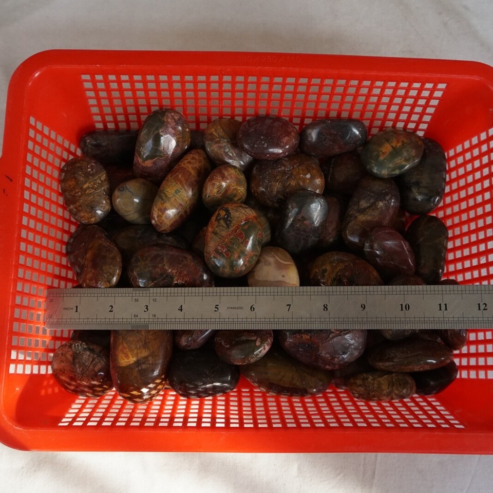 12 Pieces 1kg Cherry Creek Jasper Picasso Crystal Tumbled Palm Stone ...