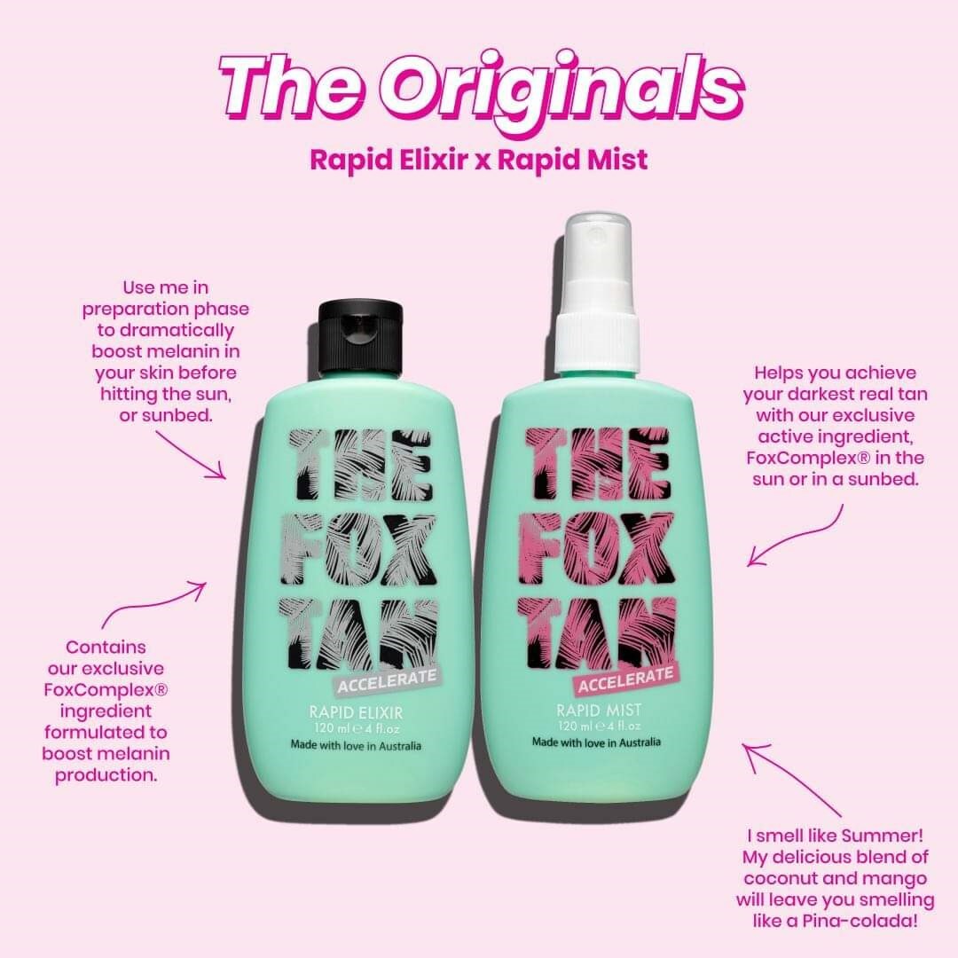 The Fox Tan Australian Complete Pack Rapid Mist And Elixir Brand 120ml ...