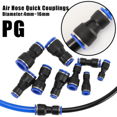 Reducing Straight Union Nylon Pneumatic Push Fit Connector Speed Air ...