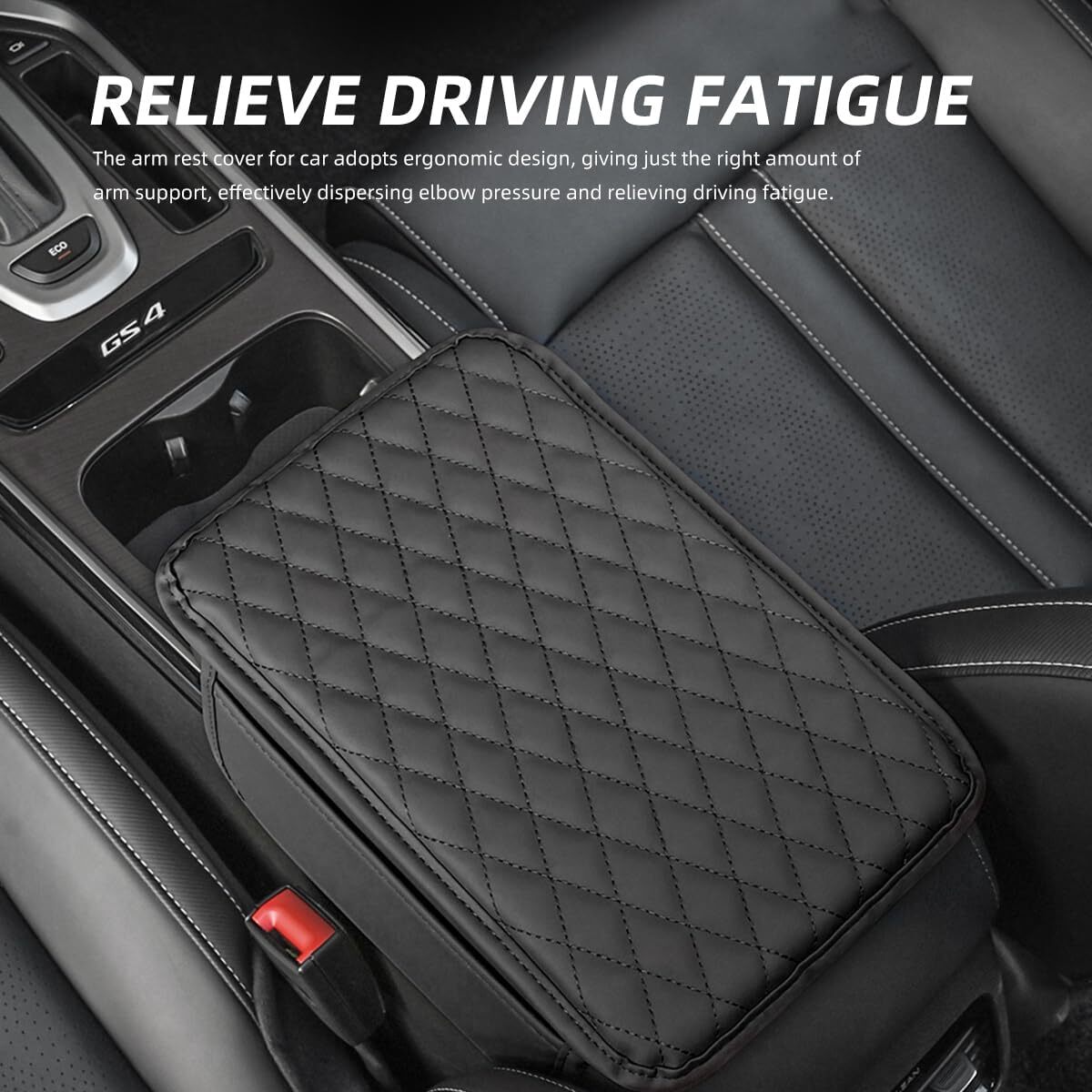 Car Armrest Pad Center Console Box Cover Leather Protector Cushion ...
