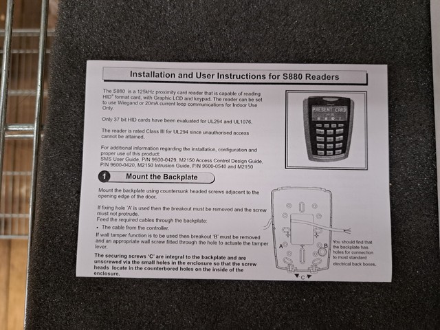 Set of 3 884-kp S884 Javelin Proximity Card Keypad Readers Symmetry ...