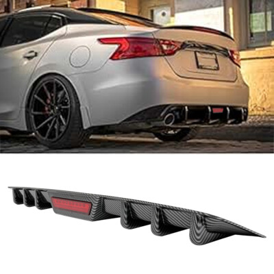 Carbon Style Rear Diffuser Bumper Lip w/ Tail Light For Nissan Maxima ...