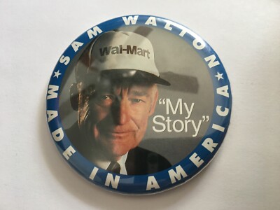 Vintage Sam Walton My Story Made In America Pin Button Walmart 1980s 3 ...
