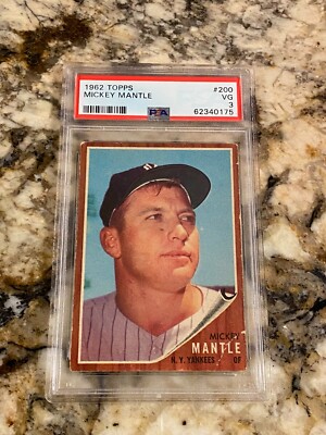 1962 TOPPS MICKEY MANTLE #200 PSA 3 FRESHLY GRADED CENTERED YANKEES HOF ...