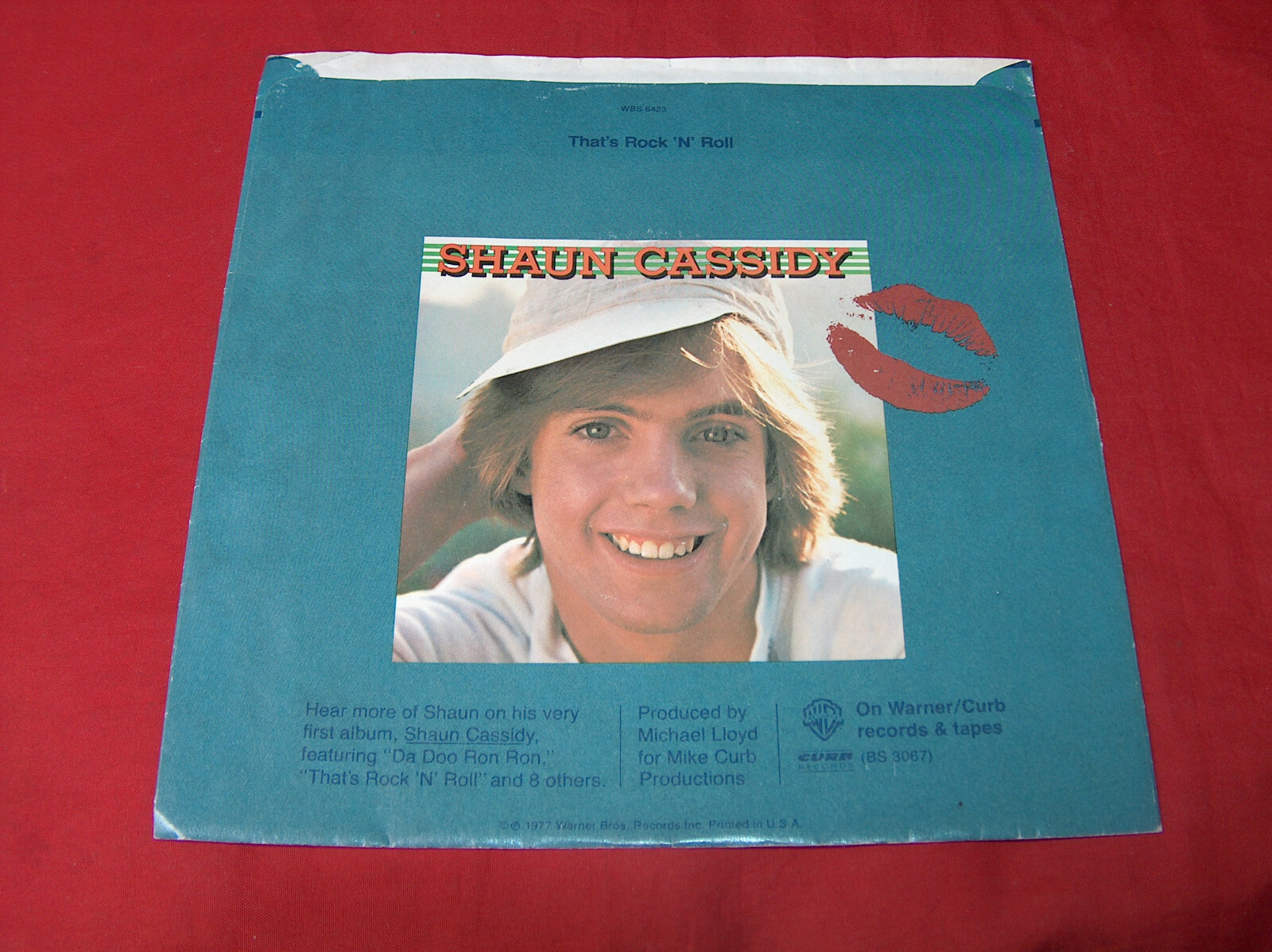 45 RPM Pic Sleeve Only Shaun Cassidy That's Rock 'N' Roll 1977 Warner ...