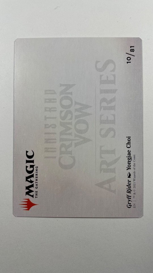 MTG Innistrad Crimson Vow Art Series Gryff Rider Art Card 10/81 | eBay