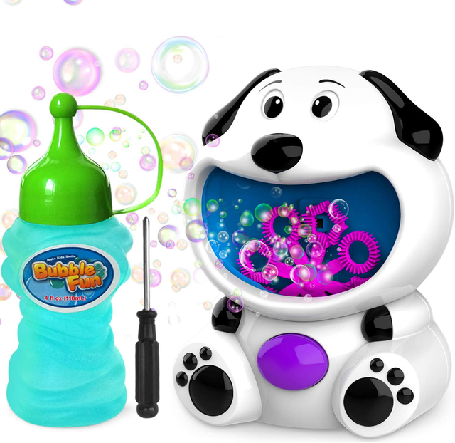 WisToyz Dog Bubble Machine Blower 500 Bubbles per Minute Includes 4oz ...