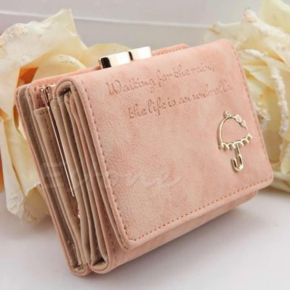Popular Women s Style Leather Wallet Button Clutch Purse Lady Short ...