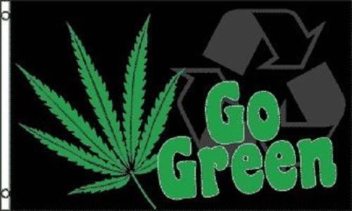 Go Green Marijuana Flag Pot Party Banner Hippie Pennant Sign 3x5 100D ...