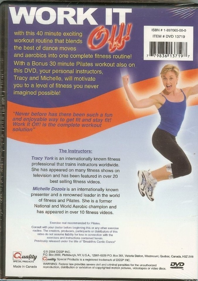 WORK IT OFF! CARDIO SCULPT - TRACY YORK & MICHELLE DOZOIS - DVD - NEW ...