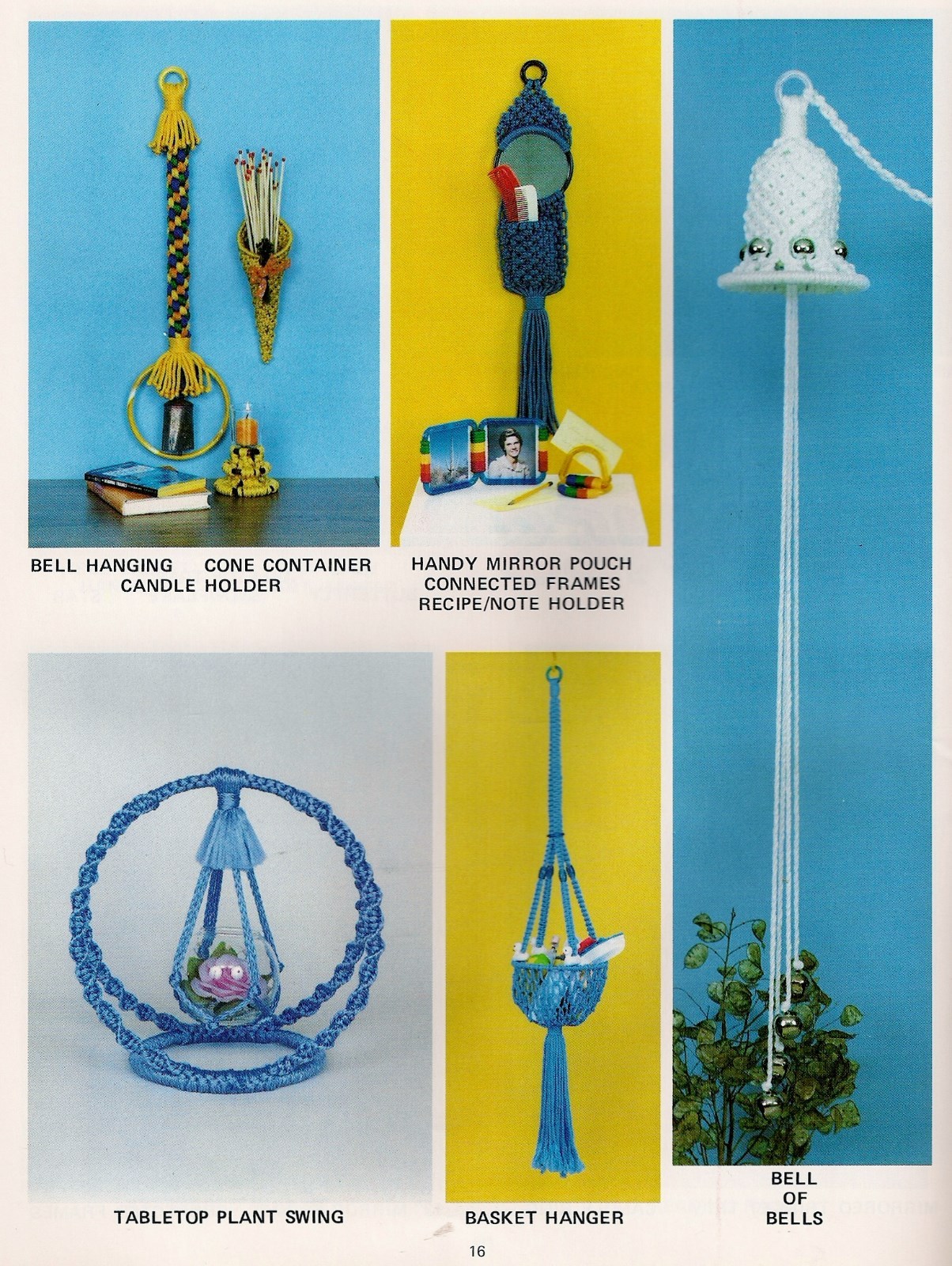 Picture Frames, Bells, Note Holder Patterns Macrame Gifts & Goodies ...