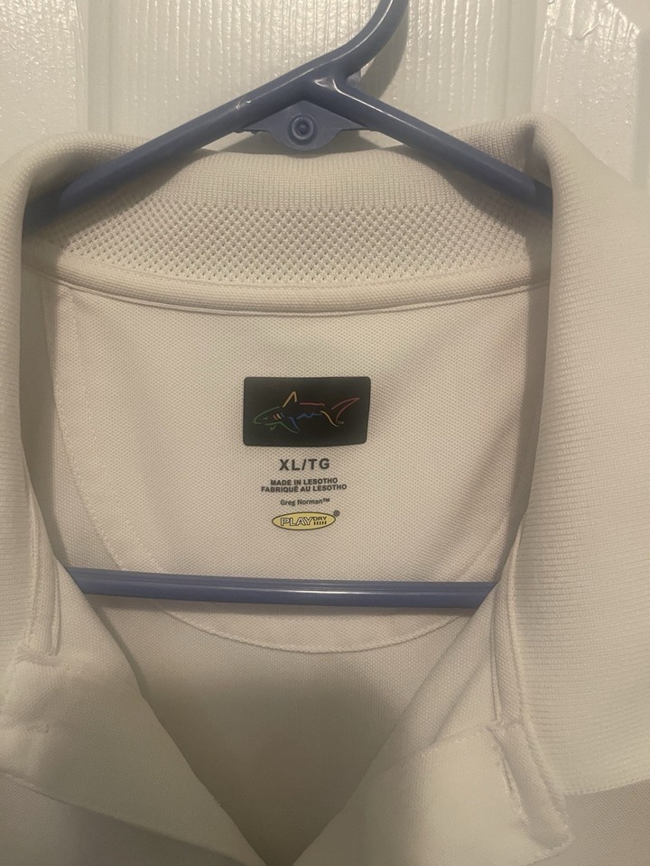 GREG NORMAN WHITE XL/TG GOLF SHIRT SHORT SLEEVE POLO | eBay