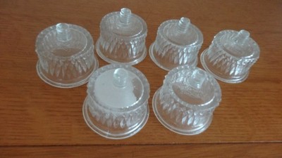 6 Vtg Glass Candle Holders for Chandelier Clear Glass Inserts Christmas ...