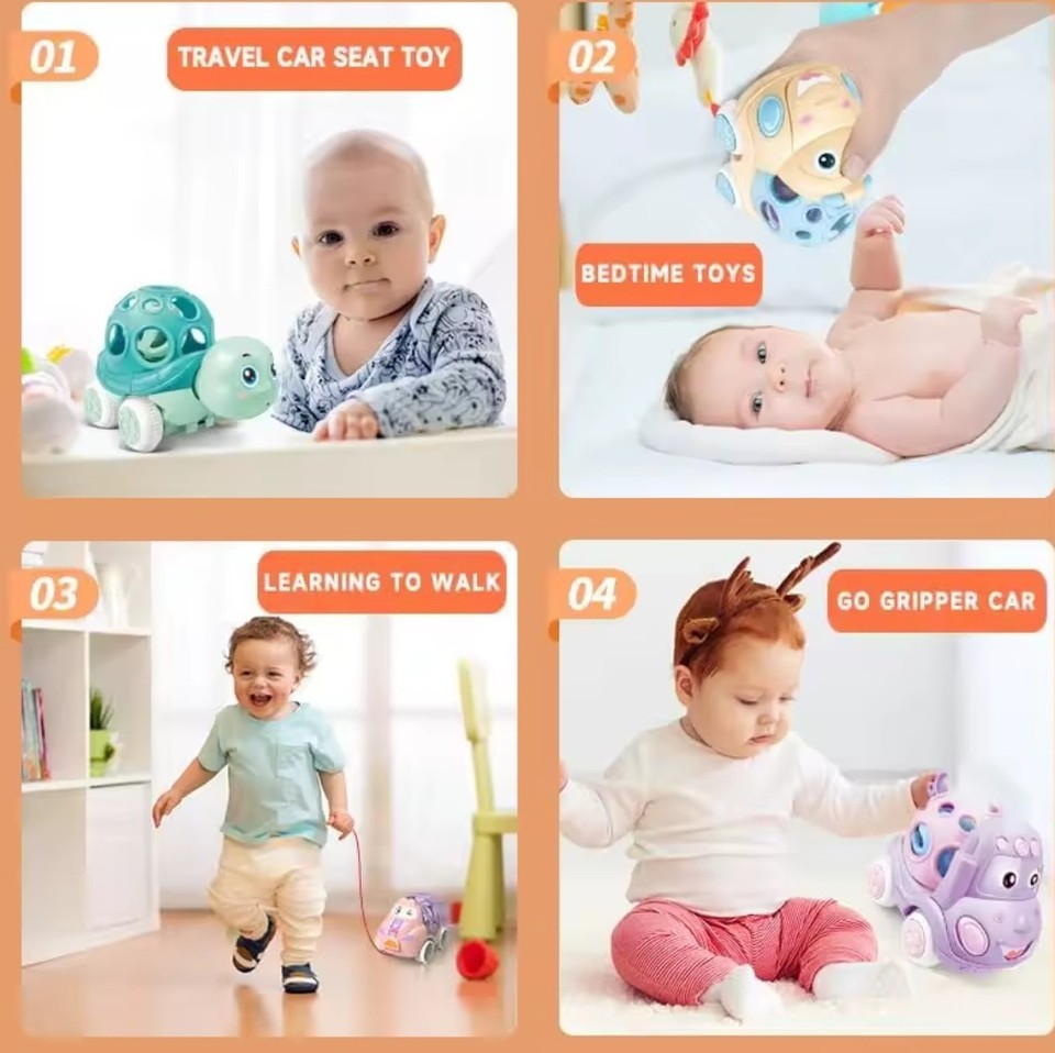 Tepear Baby Girl Rattle Roll Car Push Vehicles Toy for Infant Boys ...