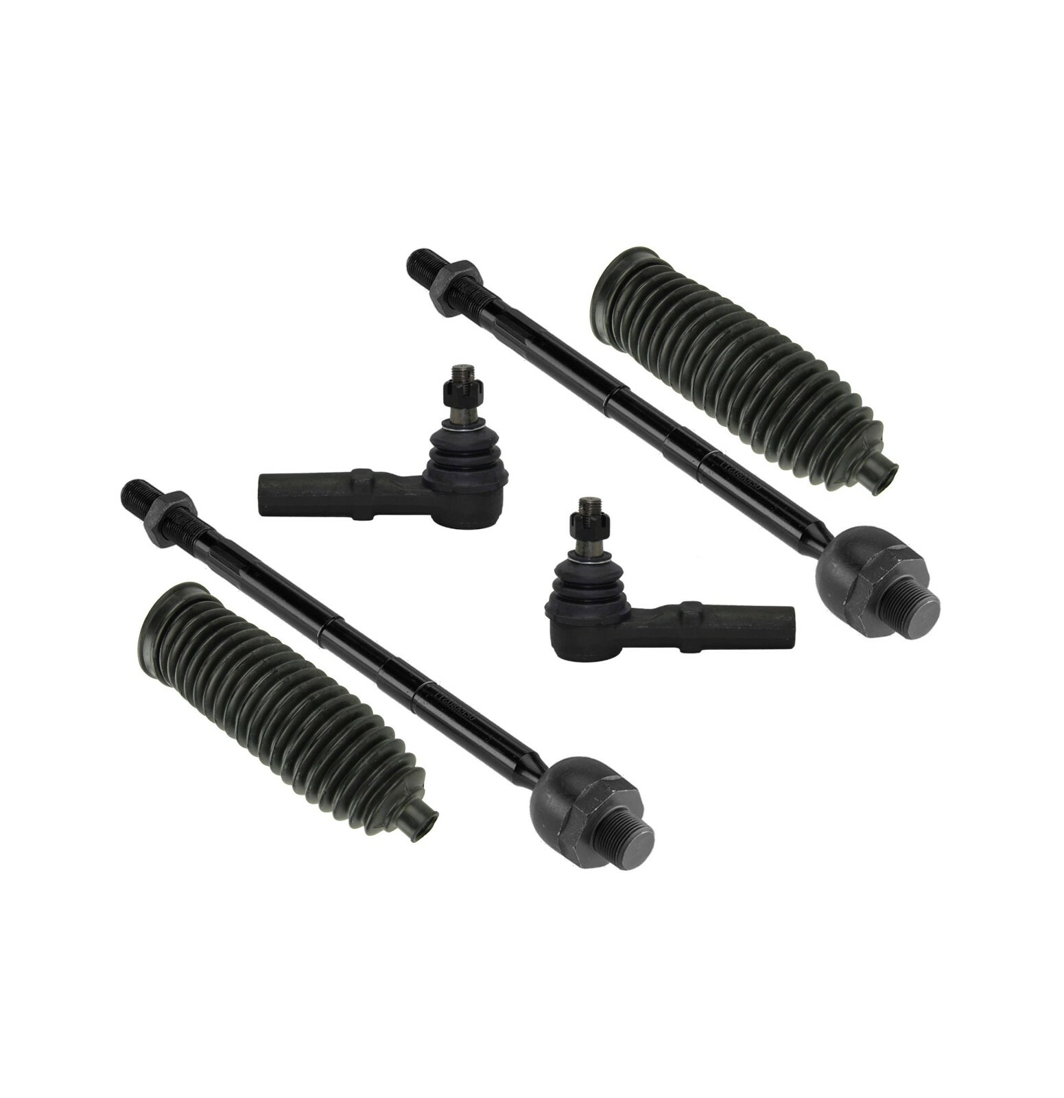 6 pc Front Inner Outer Tie Rod Ends Bellow Boots Kit for Dodge Ram 2500 ...