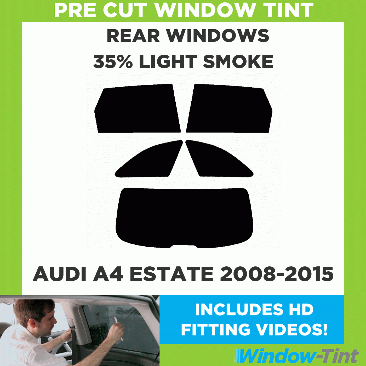 Pre Cut Window Tinting Film for Audi A4 Estate 2008-15 35% Light Rear ...