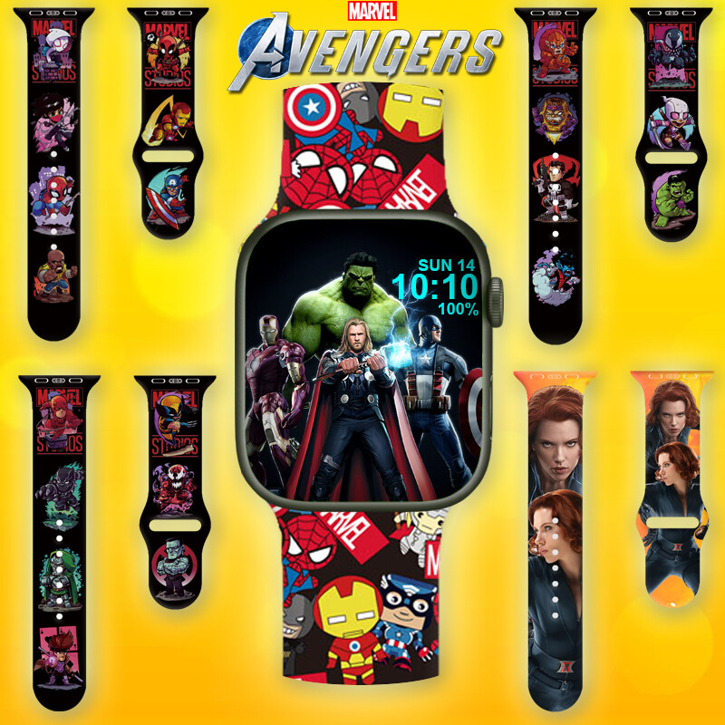 Marvel Avengers Strap for Apple Watch All Series iWatch 49 45 44 42 41 ...