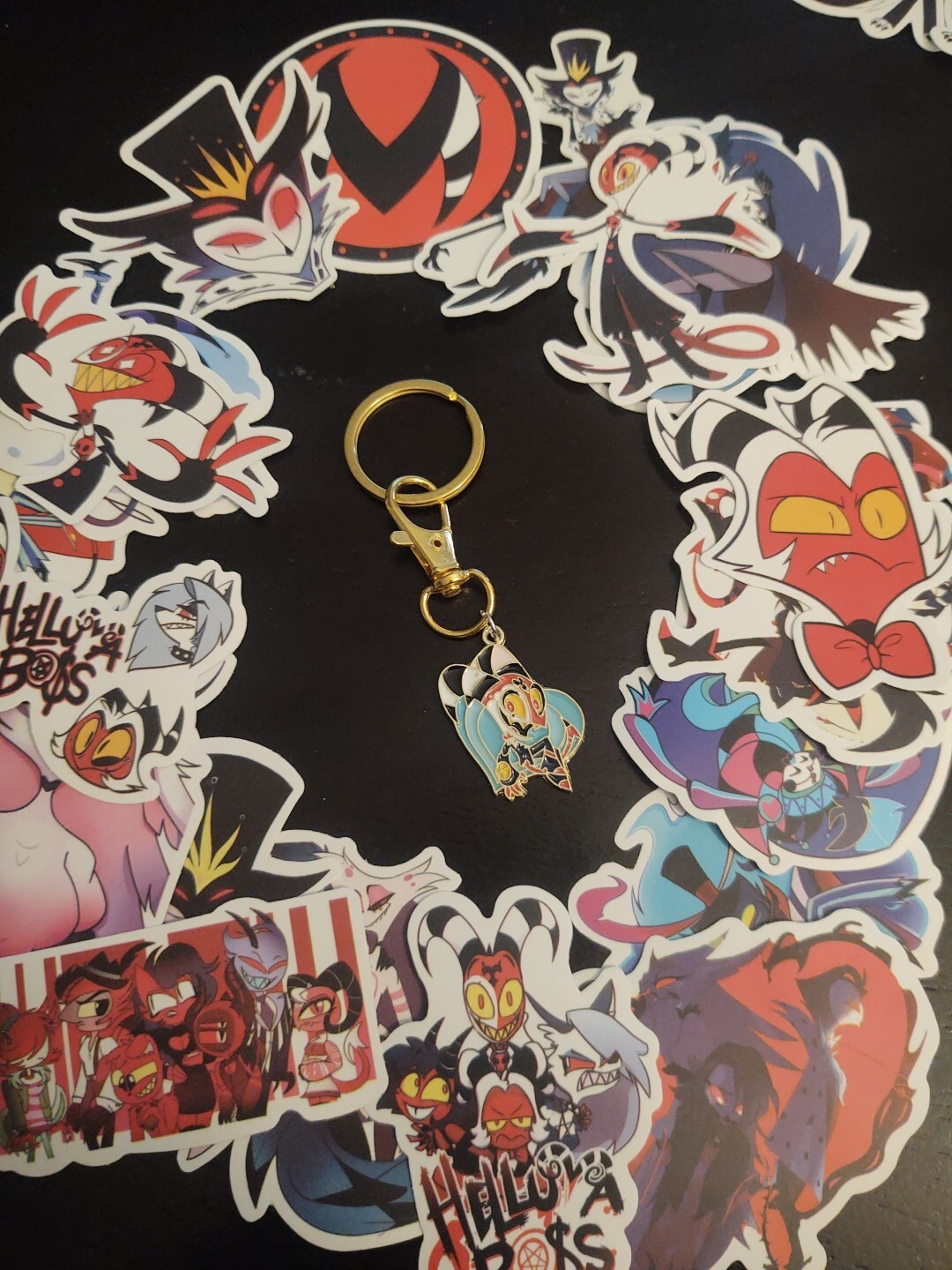 Blitzo Buckzo Enamel Key Chain Helluva Boss + stickers | eBay