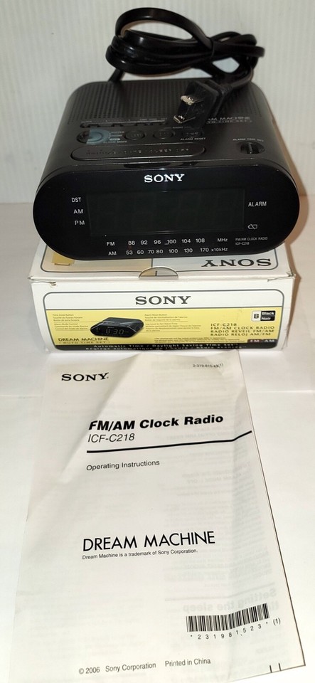 (NEW OPEN BOX!) Sony ICFC218 FM/AM Dream Machine Clock Radio (Black ...